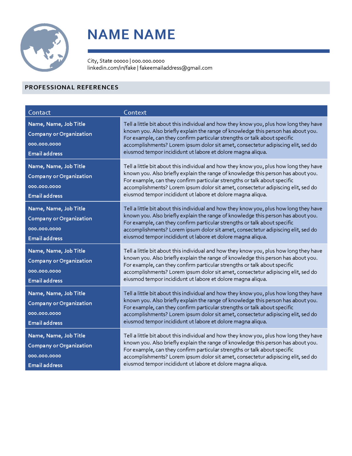 Business Resume Template with a Global Flair