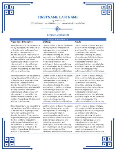 How To Use a Resume Addendum Template In Your Job Search