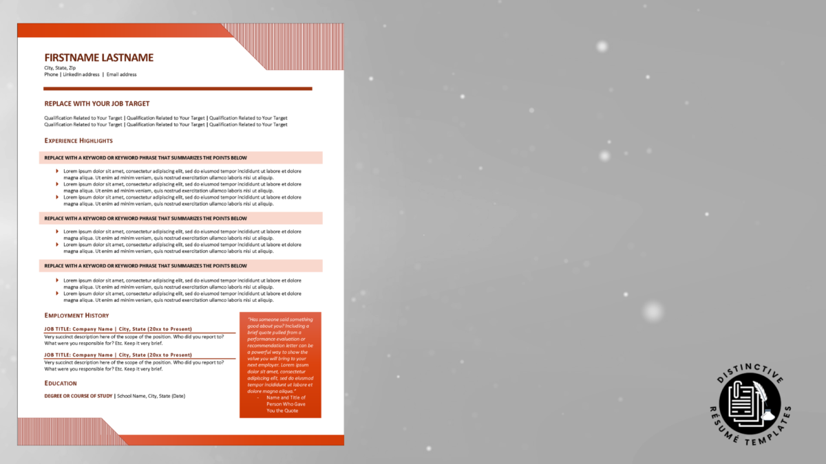 Matching Career Document Templates for Young Professionals