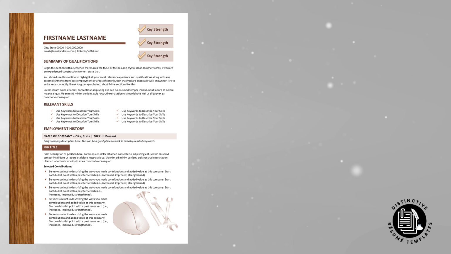 ATS-Friendly Construction Resume Template for Building Jobs