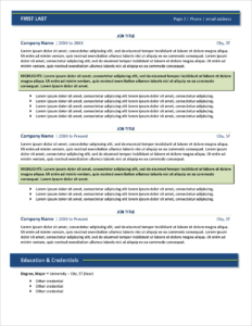 Downloadable C-Suite Resume Template for Microsoft Word
