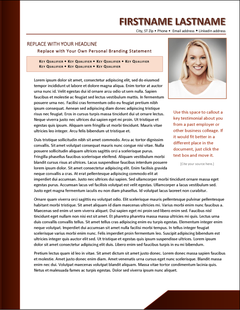 Biography & Cover Letter Templates from the Blueadora Collection