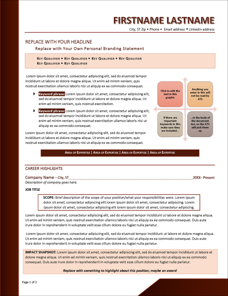 Downloadable C-Suite Resume Template for Microsoft Word