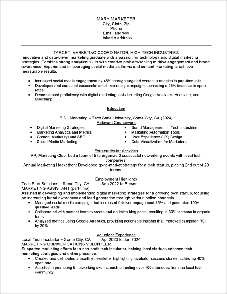 Entry-Level Resume Template | Custom-Designed for MS Word