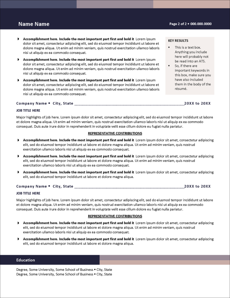 Contemporary, Easy-to-Customize Corporate Resume Template for Word