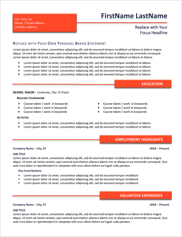 Adaptable Resume Template for Microsoft Word