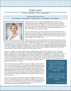 Biography & Cover Letter Template for Your First Job