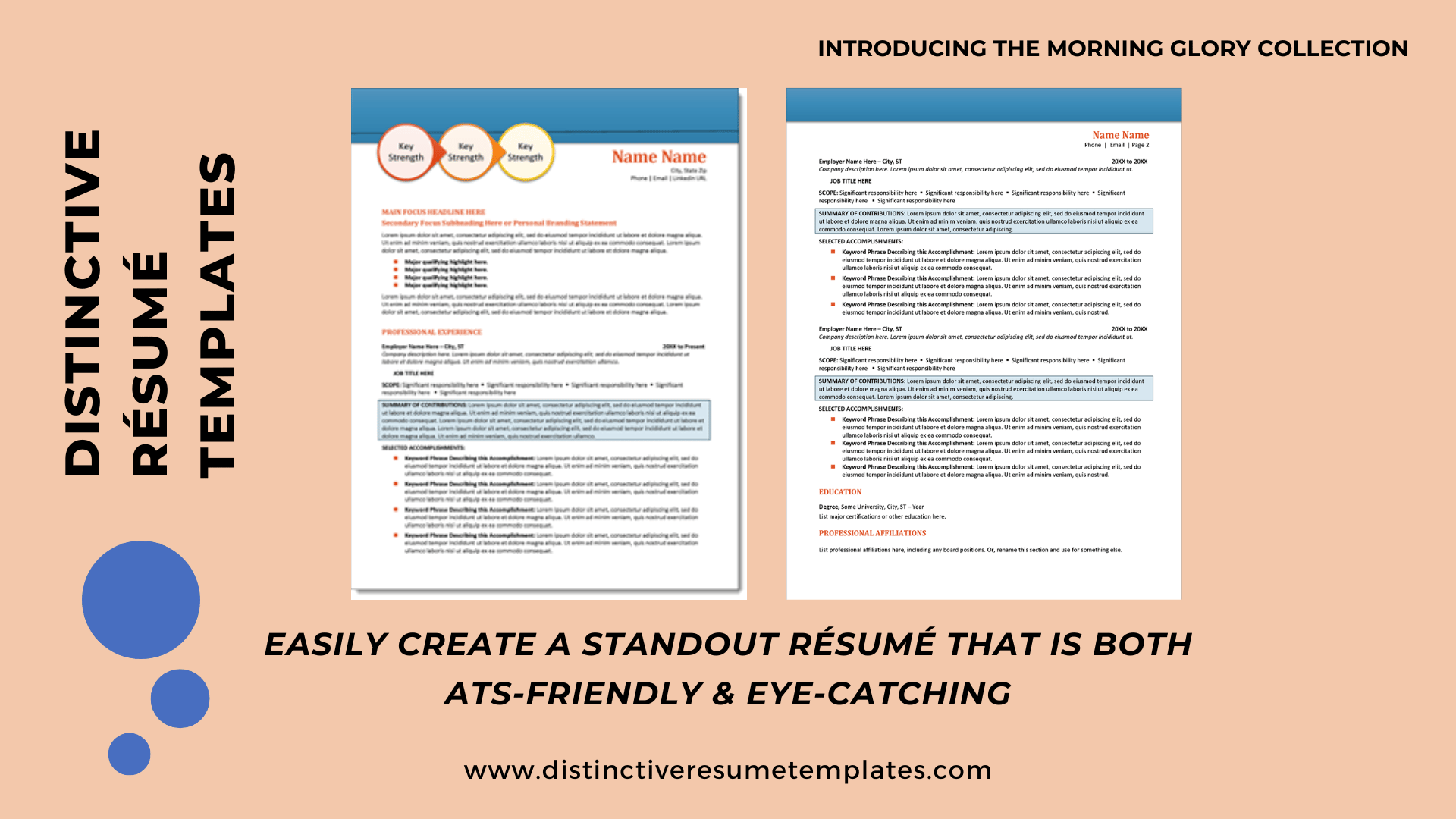 Classic Resume Template - Distinctive Resume Templates