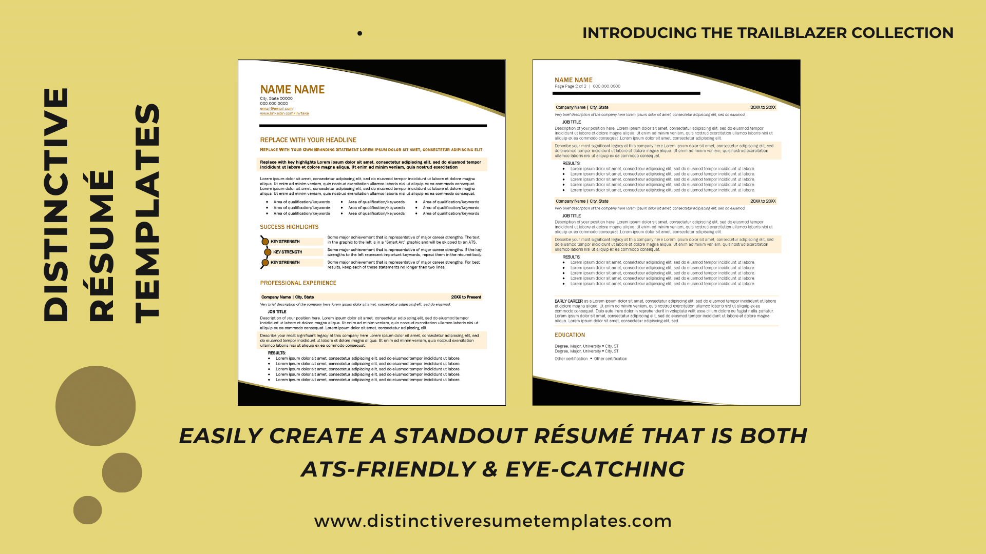 Unique Resume Template for MS Word | Distinctive Templates