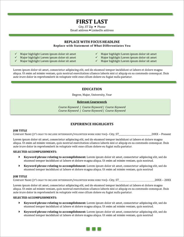 7 Best Resume Templates for Your First Resume | Distinctive Resume ...