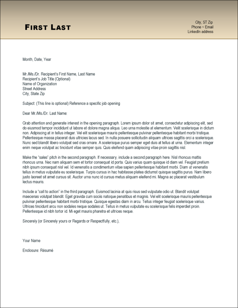 Elegant Executive Profile, Bio, References & Cover Letter Templates