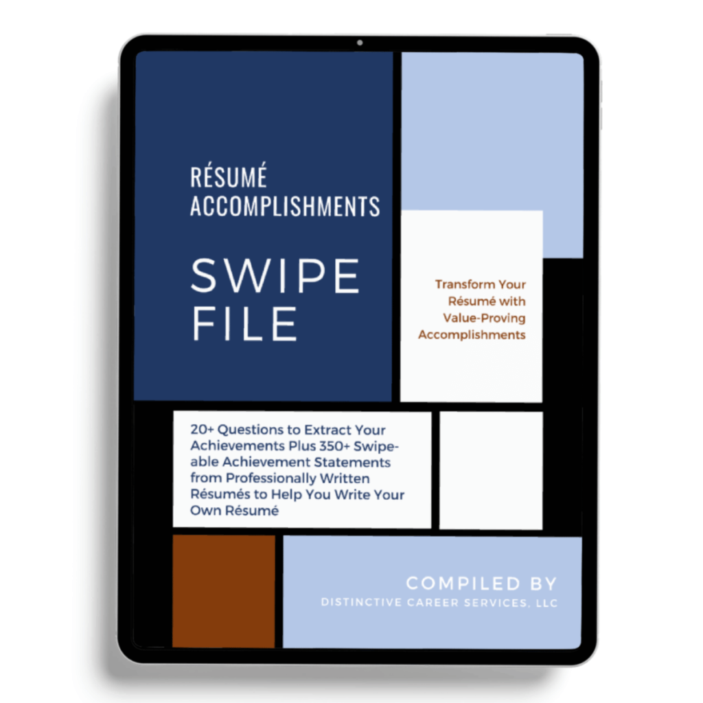 Downloadable Resume Accomplishments Swipe File - Distinctive Resume ...
