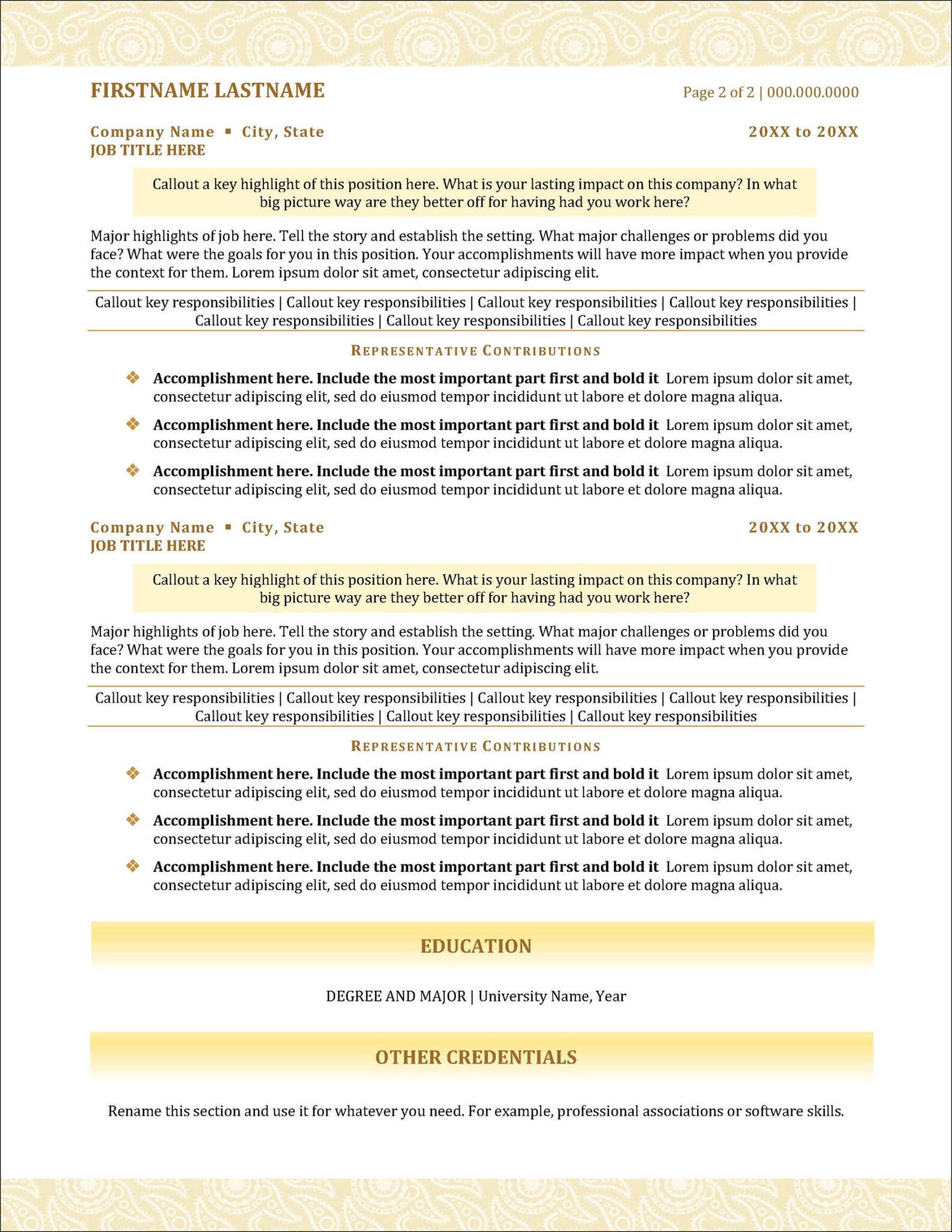 Traditional Resume Template With Modern Touches & Timeless Appeal