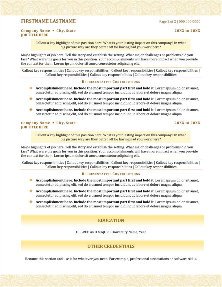 Traditional Resume Template With Modern Touches & Timeless Appeal