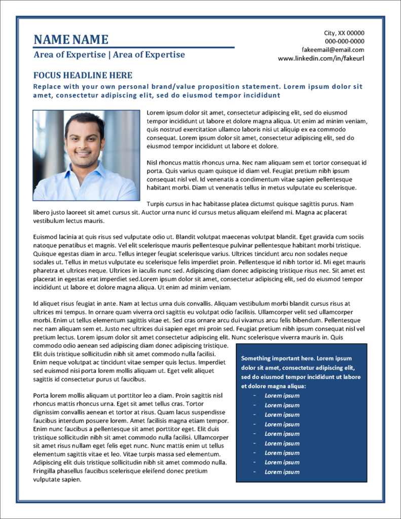 Board of Director Biography and Letterhead Templates Bundle