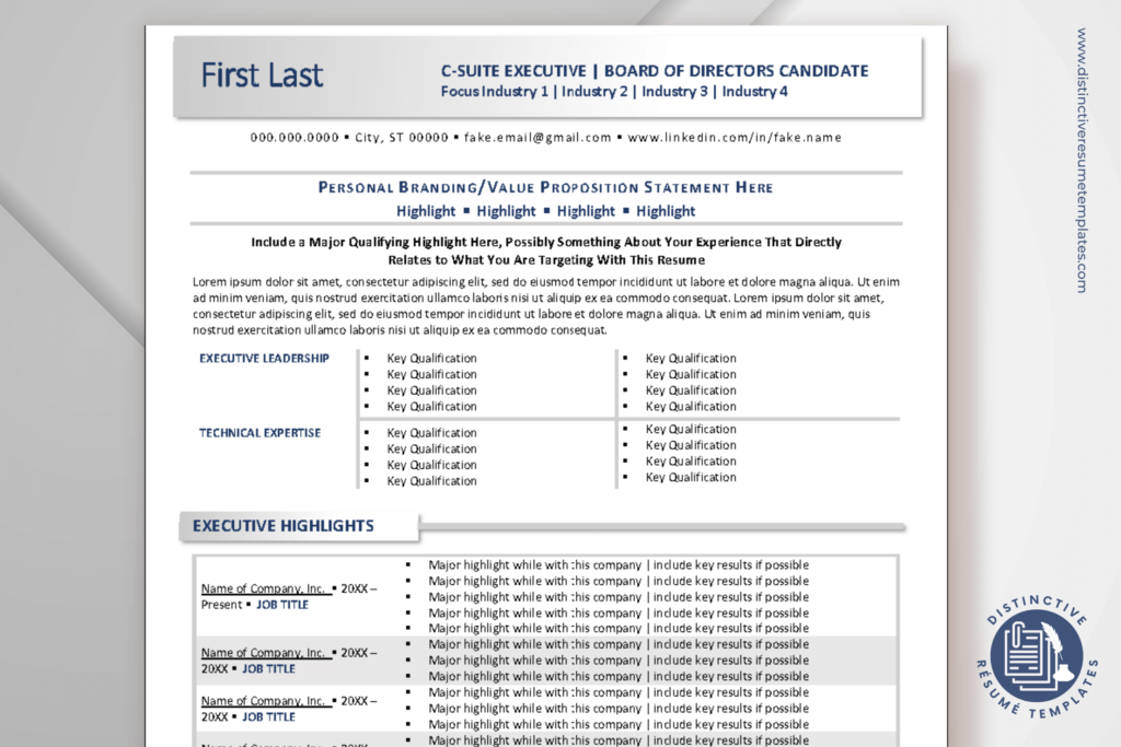 Best Board Resume Template for Executive Board Candidates