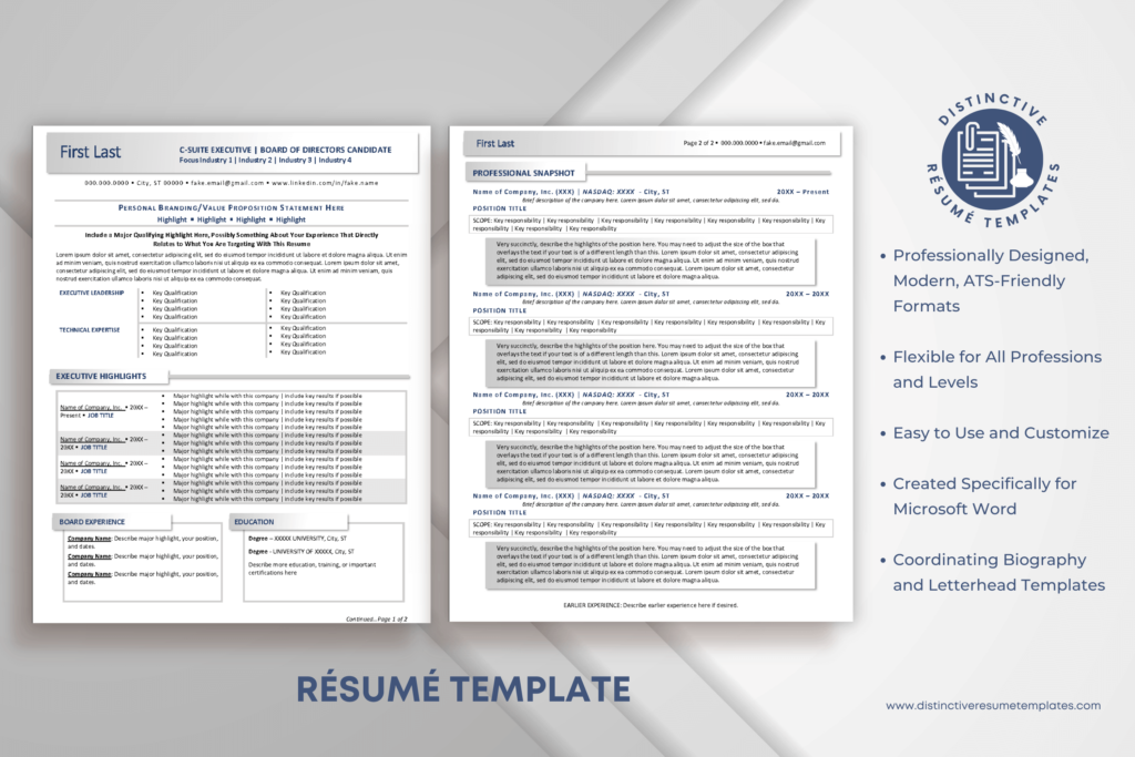 Best Board Resume Template for Executive Board Candidates