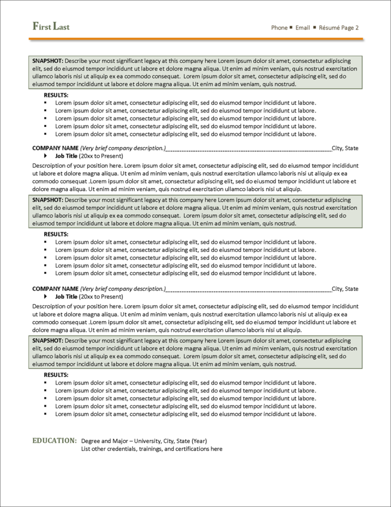 Flexible & Easy-to-Use Accomplishments-Focused Resume Template