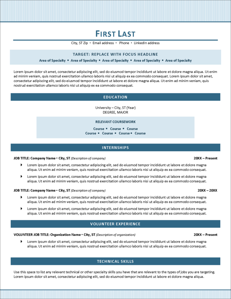 7 Best Resume Templates for Your First Resume | Distinctive Resume ...