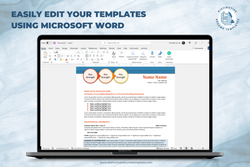 Classic Resume Template - Distinctive Resume Templates