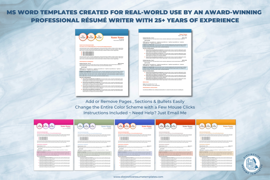 Classic Resume Template - Distinctive Resume Templates
