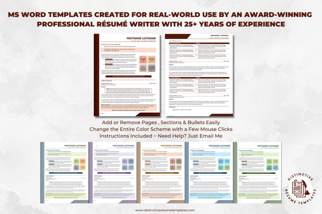 Job-Winning Creative Resume Template for Professionals & Executives