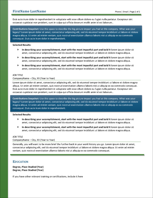 Adaptable Resume Template for Microsoft Word