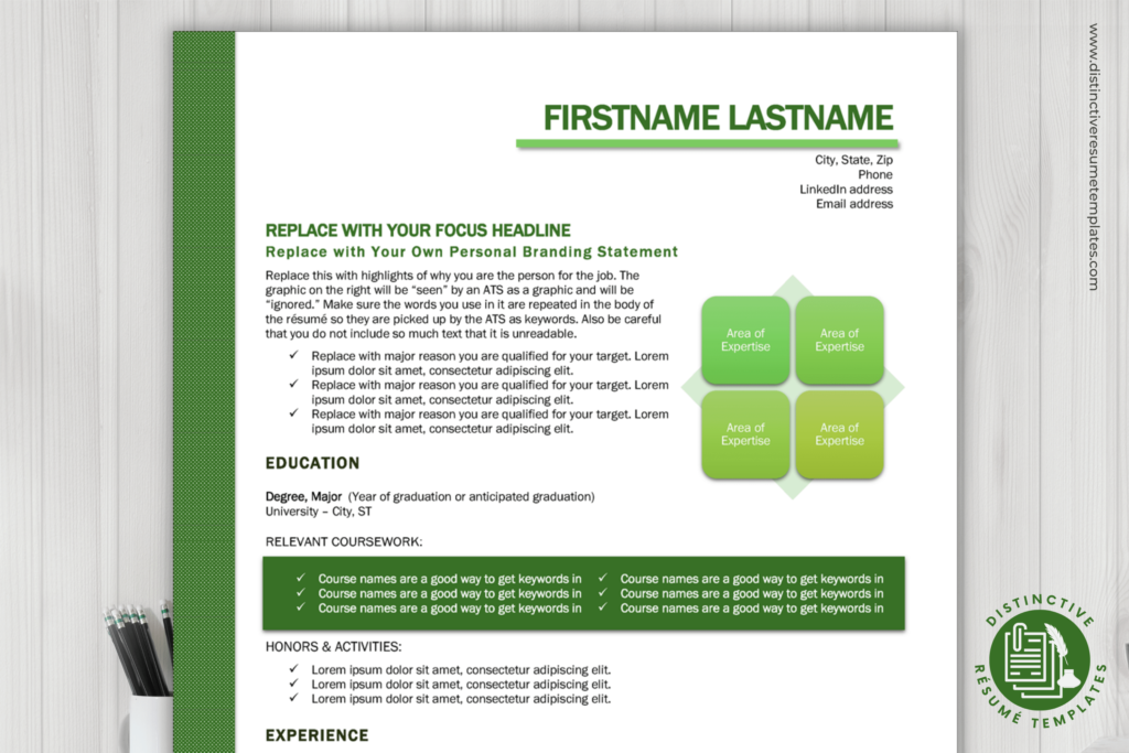 Resume Template for Graduating Students - Distinctive Resume Templates