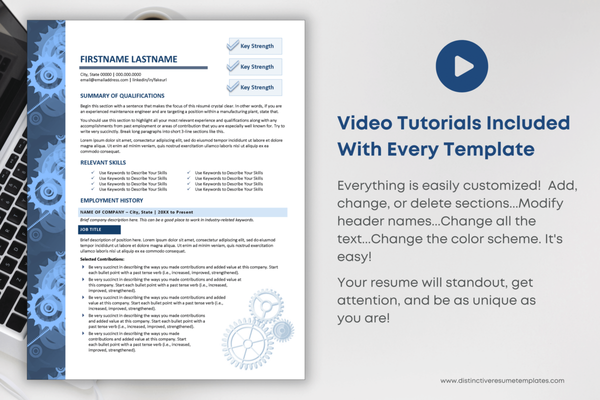 Downloadable Resume Template for Manufacturing Jobs