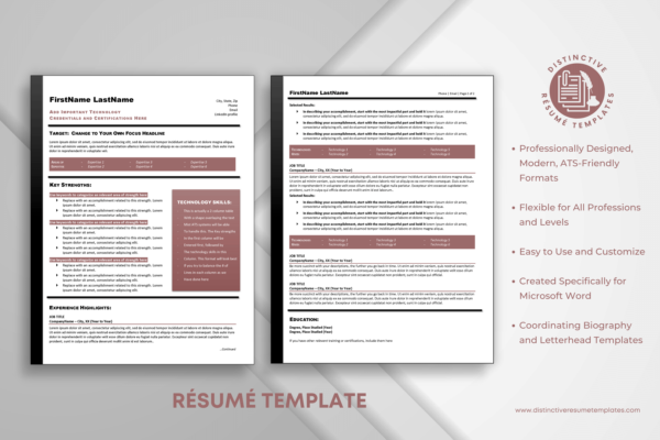 Best Technical Resume Template - Distinctive Resume Templates