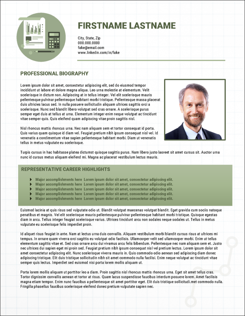 Eye-Catching Executive Biography Templates for Microsoft Word