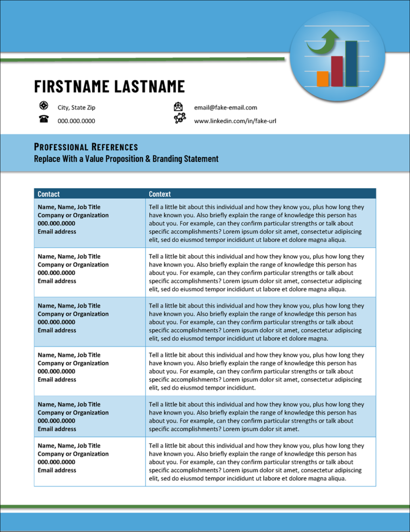 Professional References Templates for Job Searchers