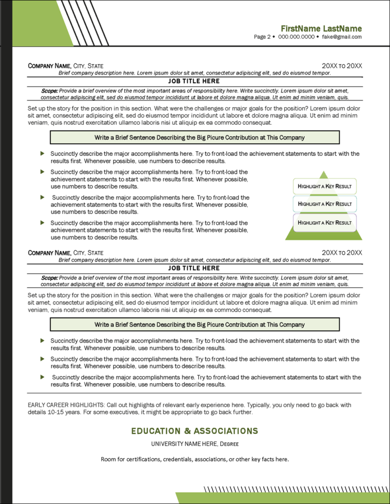 Forward Vision Biography, References & Cover Letter Templates