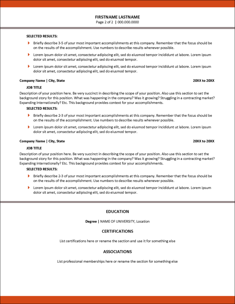 Resume Templates for Microsoft Word | Distinctive Resume Templates