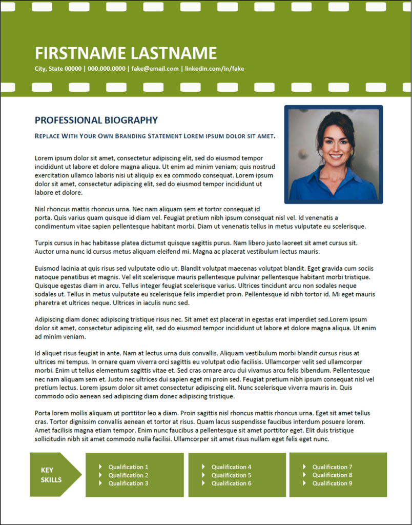 Networking Resume, Bio, References & Cover Letter Templates