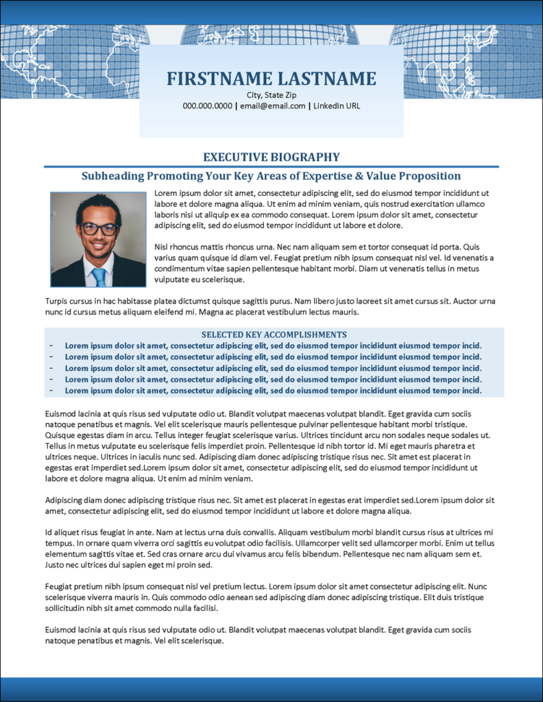 Premium International Business Resume Template for Word