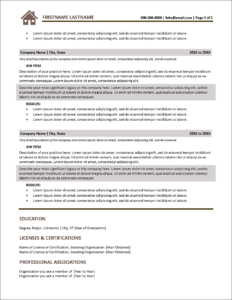 Real Estate Resume Template for Sales Agents and Realtors