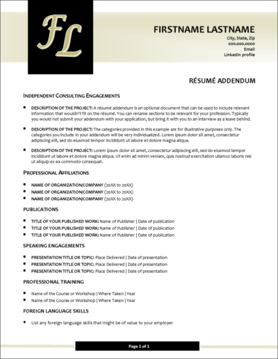 How To Use a Resume Addendum Template In Your Job Search