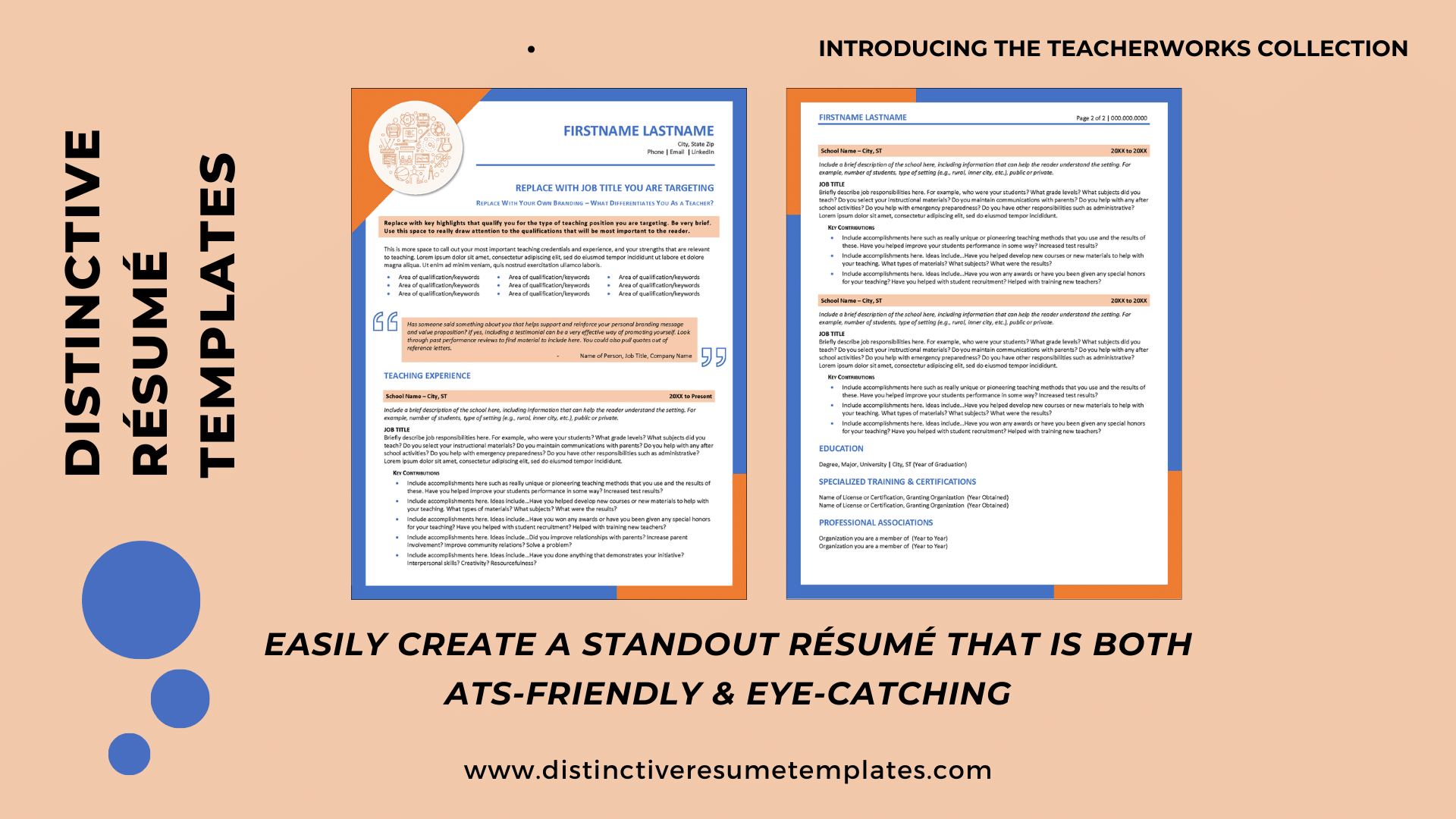 Teacher Resume Template - ATS-friendly & Easy-to-Customize