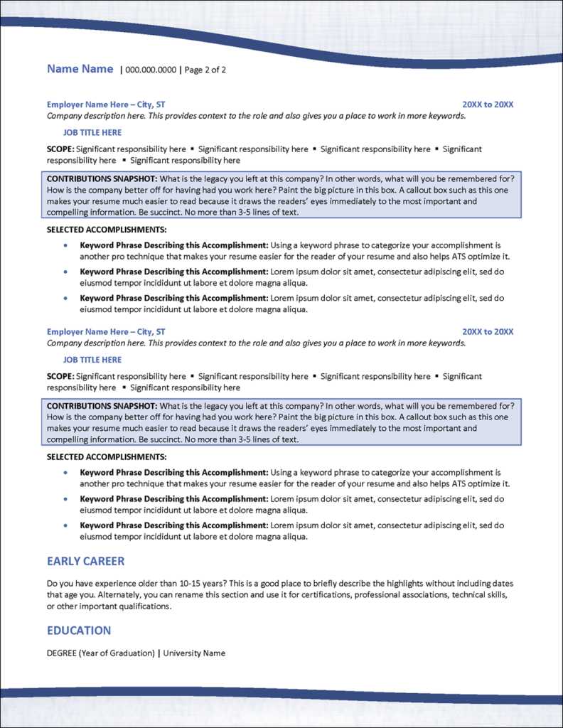 Easy-to-Edit, Professional Resume Template With a Monogram