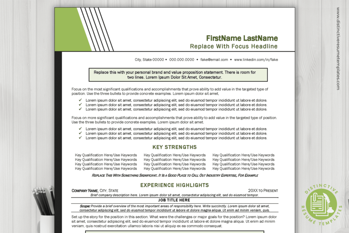 An Eye-Catching Resume Template for Executives & Professionals