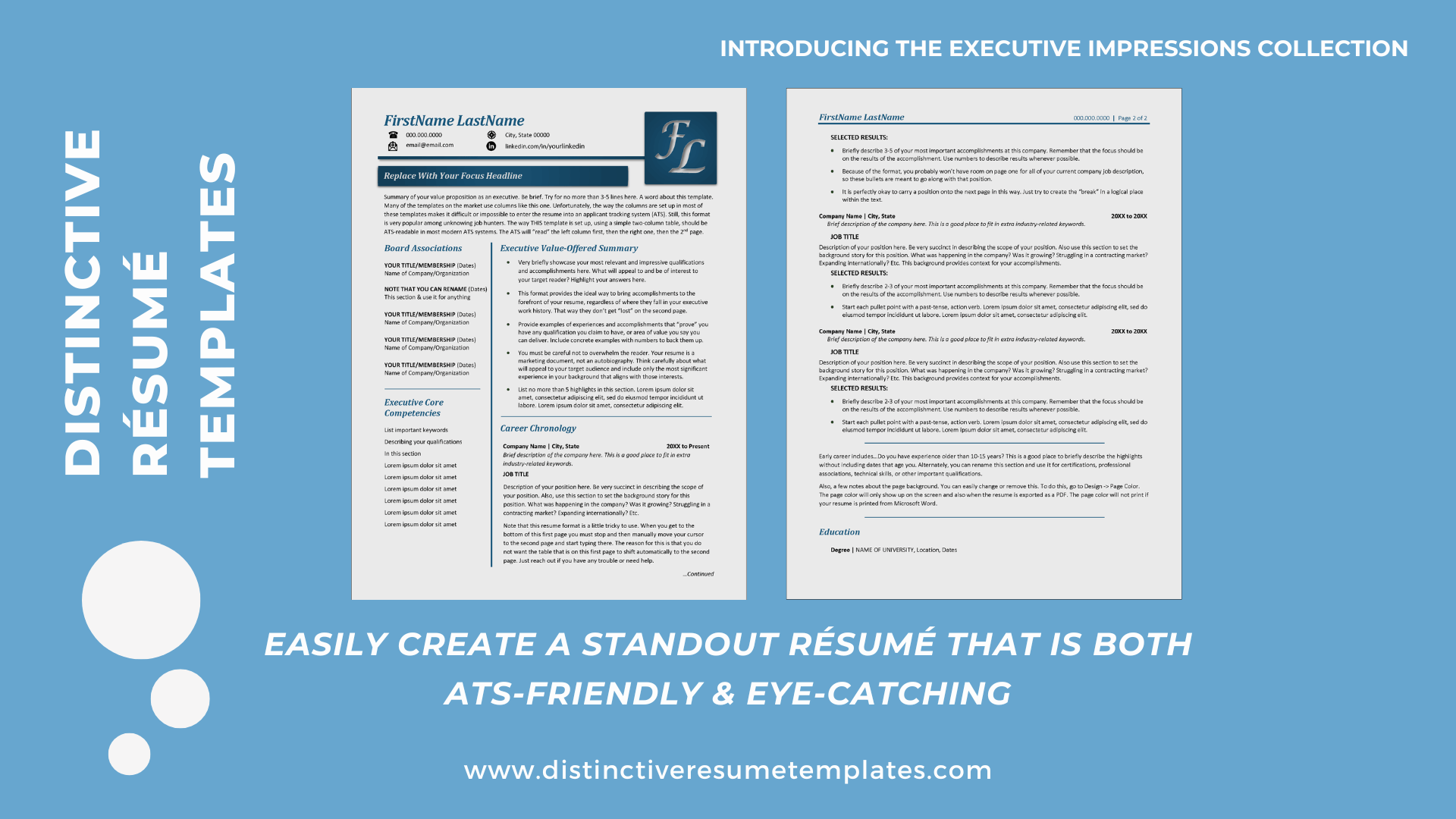 Powerful Resume Template for Senior Executives
