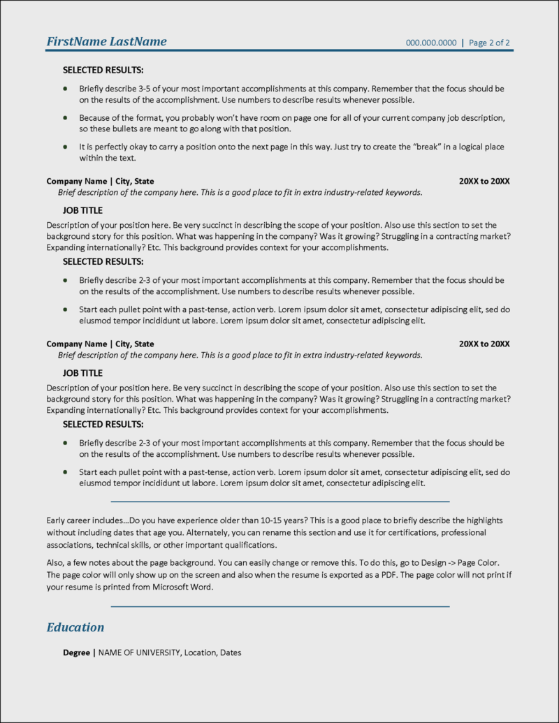 4 Modern, ATS-Friendly Two-Column Resume Templates