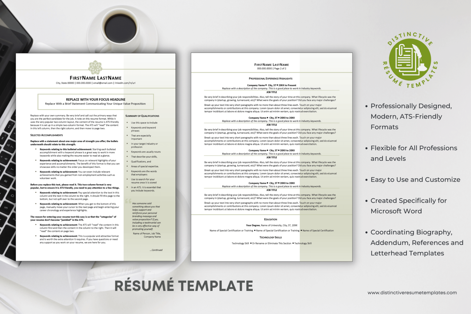 Combination Resume Template for Microsoft Word