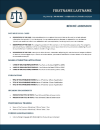 Downloadable Legal Resume Template for MS Word