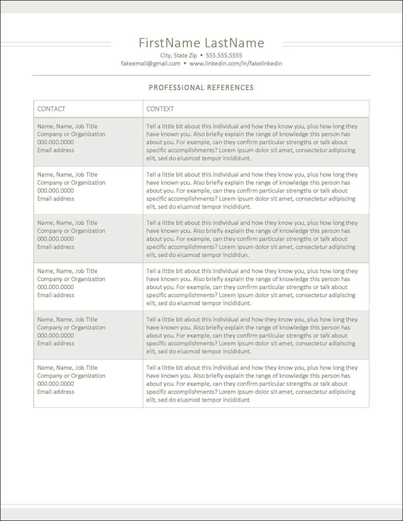 Clean-Looking Resume Addendum, Bio, References & Letter Templates