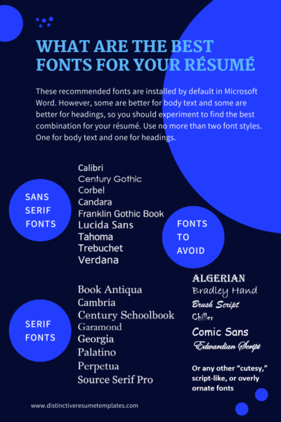 Best Fonts for Your Resume, 2022 - Distinctive Resume Templates