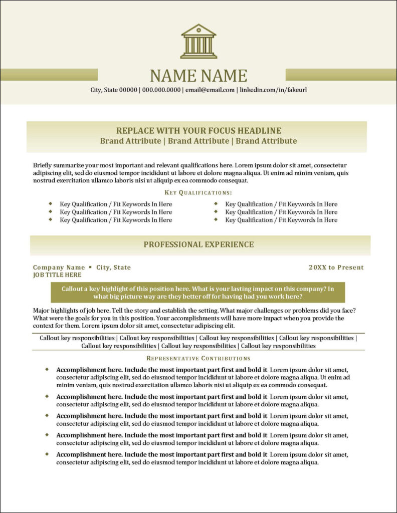 Banking Resume Template for Microsoft Word - Distinctive Resume Templates