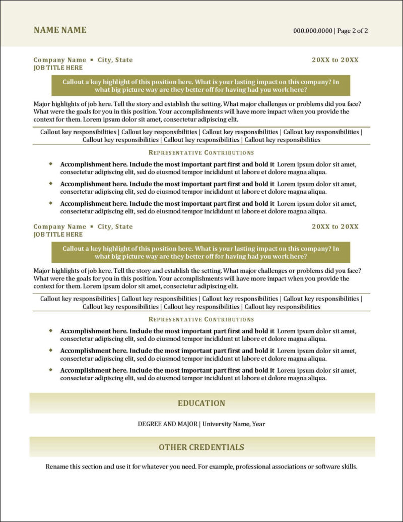 Banking Professional Bio, References & Letterhead Templates