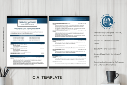 Modern Research CV Template for Microsoft Word